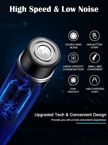 Taanimo Electric Razor Mini Shavers, Portable, USB Rechargeable, Perfect for Travel and Touch-ups, Unisex Men Women, Blue