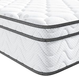 vesgantti queen mattresses, 14 inch queen size hybrid mattress in a box, ergonomic design with breathable momory foam and pocket spring/medium firm feel