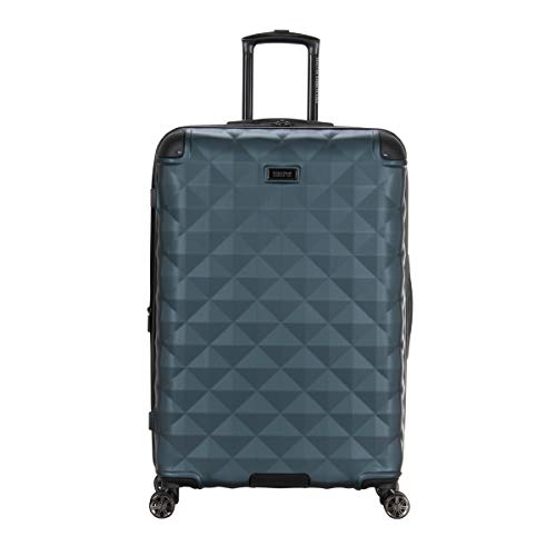 Kenneth Cole Reaction Diamond Tower Collection Lightweight Hardside Expandable 8-Wheel Spinner Travel Luggage, Emerald Green, 24-Inch Checked