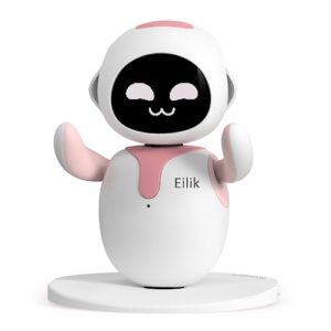 eilik - cute electronic cute robot pets toys with intelligent and interactive | abundant emotions, idle animations, mini-games | desk decoration, unique, companion for kids, girls & boys