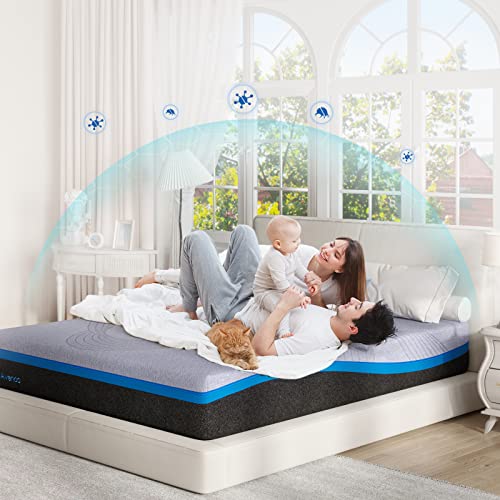 Avenco King Mattress, 10 Inch King Size Mattress in a Box with Gel Memory Foam & Breathable Cover for Cool Sleep, Pressure Relieving, King Bed Mattress Medium Firm Supportive, CertiPUR-US Certified