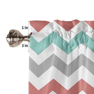 Artwork Store Valances Windows Curtain Gray and White Chevron Zig Zag Kitchen Valances Rod Pocket Window Treatment Short Curtains Valance for Window 1 Panel,42 by 18 inches