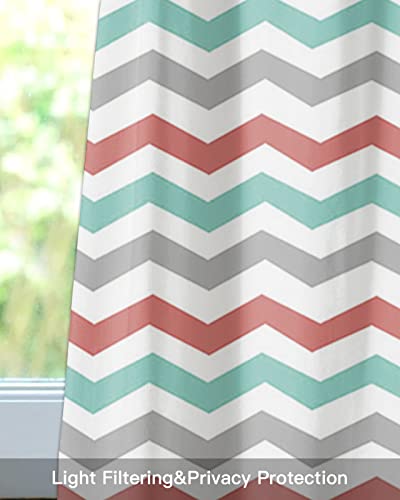 Artwork Store Valances Windows Curtain Gray and White Chevron Zig Zag Kitchen Valances Rod Pocket Window Treatment Short Curtains Valance for Window 1 Panel,42 by 18 inches