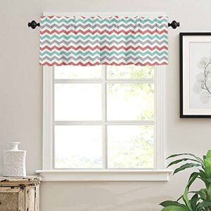 Artwork Store Valances Windows Curtain Gray and White Chevron Zig Zag Kitchen Valances Rod Pocket Window Treatment Short Curtains Valance for Window 1 Panel,42 by 18 inches