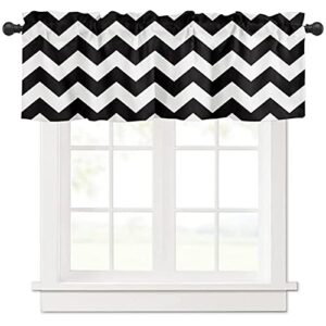 artwork store valances windows curtain simple chevron zig zag black and white ripple kitchen valances rod pocket window treatment short curtains valance for window 1 panel,42 by 12 inches