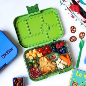 Yumbox Panino Leakproof Bento Lunch Box Container for Kids & Adults (Matcha Green - Race Cars)