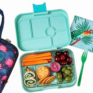 yumbox original leakproof bento lunch box container for kids (serene aqua)