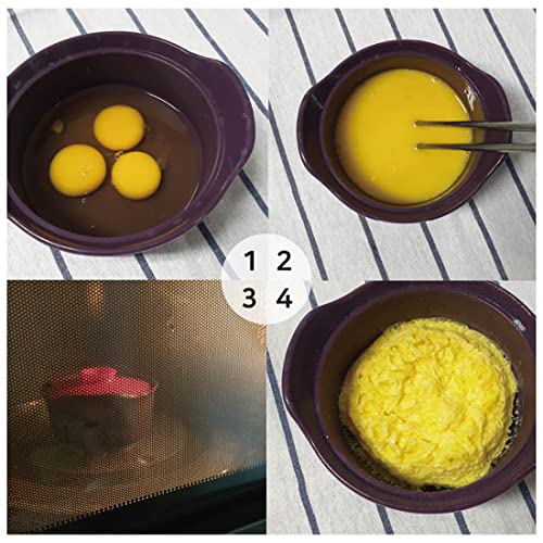 Pamire Silicone Microwave Egg Steaming Pot Steamer Egg Cooker (Purple)