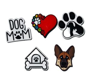 shoe charms for crocs dog mom paw prints (german shepherd)