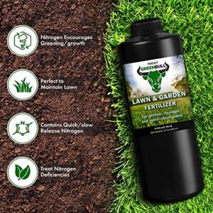 Persist Green Bull - 32oz Liquid Grass Fertilizer for Lawn and Garden Soil that Naturally Enhances Green and Creates Nitrogen Rich Plant Soil for Spring or All Year Lawn Care, Naturally Based Fertilizer for Greener Plants