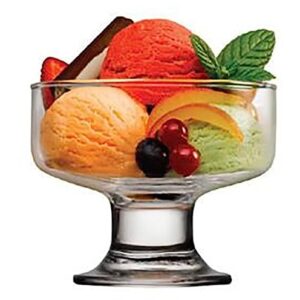 OhMill Glass Trifle Bowl Small Footed Dessert Cups Premium Crystal Clear Glass Ice Cream Bowls Perfect for Cereal, Nut, Fruit, Pudding, Salad, Milkshakes