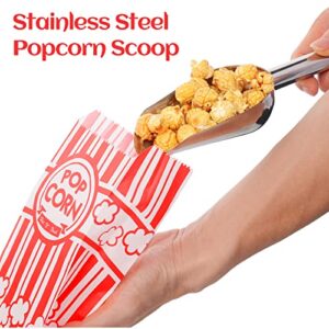 Essenya 202 PCS Popcorn Bags with Popcorn Scoop and Salt Shaker,1 oz Small Pop Corn Bags Popcorn Bags Individual Servings for Popcorn Machine Supplies Party Movie Night Theater (Simple, 202 PCS)