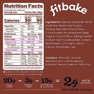 FitBake Chocolate Cake Baking Mix | 2g Net Carbs | Keto Friendly Low Carb Food | No Added Sugar Keto Snack | Zero Sugar & Gluten Free Desserts | Naturally Sweetened Cake Mixes Keto Food 8.75oz