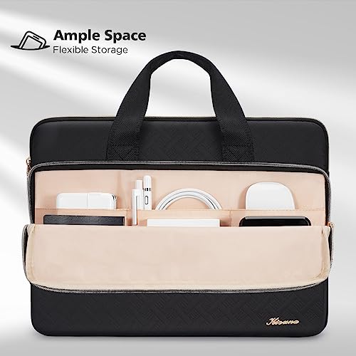 KIZUNA Laptop Sleeve Case 13 Inch Computer Carrying Handbag for 13.6" New MacBook Air M2/MacBook Pro 14 M2 Pro M1 MAX/14 Lenovo ThinkPad X1 Carbon/Yoga C740 S740 C930/14 IdeaPad Flex 5i /ASUS, Black