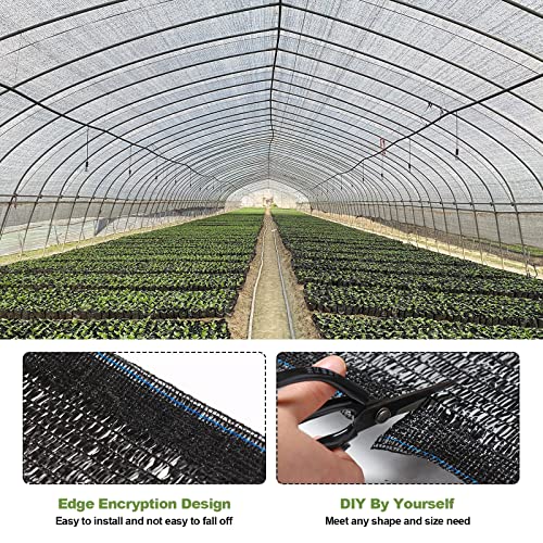 BELLEBILL 50% Shade Cloth, 6.5x10FT Black Sun Shade Cover for Plants, Garden, Greenhouse, Patio, Chicken Coop