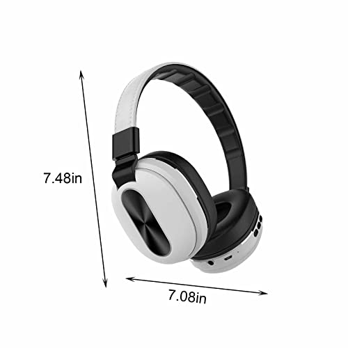 Lovskoo 5.0 Bluetooth Headphones Over-Ear, Wireless Headset for Game Sports Running, Foldable Noise Cancelling Headphones, Lightweight Head-Mounted Headphones Wireless Headphones Cool Things (White)