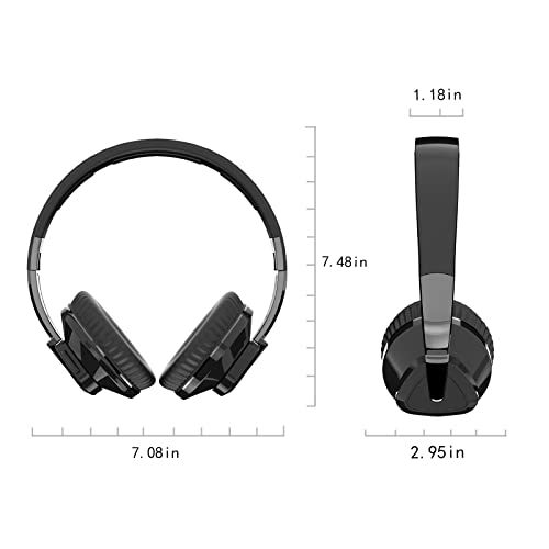 Lovskoo Over-Ear Headphones Adjus-Table Wireless Headset with Hi-Fi Stereo, 16Hours Playtime, Foldable Bluetooth Headphones, Noise Cancelling Headphones, Wireless Headphones Cool Stuff Birthday Gifts