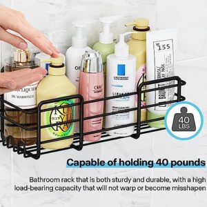 YGMMGY Shower Caddy Bathroom Organizer Adhesive Shelves 4 Packs Large Capacity Shower Racks, Rustproof Stainless Steel Bathroom Shower Organizer