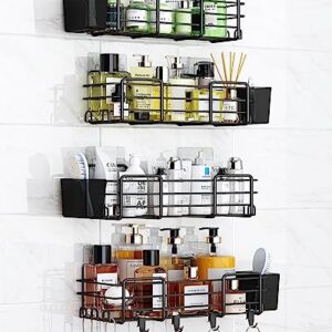 YGMMGY Shower Caddy Bathroom Organizer Adhesive Shelves 4 Packs Large Capacity Shower Racks, Rustproof Stainless Steel Bathroom Shower Organizer