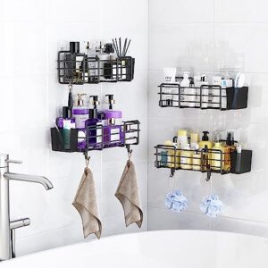 YGMMGY Shower Caddy Bathroom Organizer Adhesive Shelves 4 Packs Large Capacity Shower Racks, Rustproof Stainless Steel Bathroom Shower Organizer