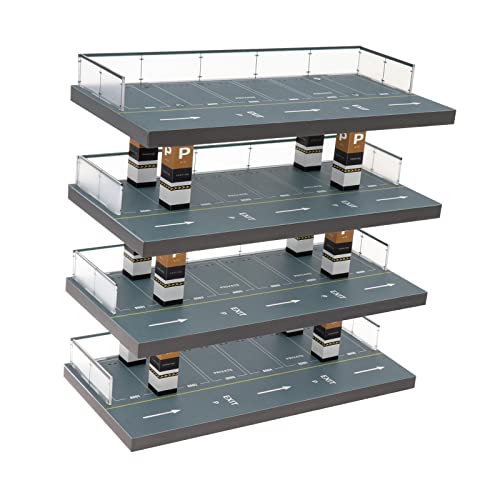 Esquirla 1/64 Model Car Display Show Case with Parking Lot Scene, Car Garage Display Case Display Stand for Toy Cars Model, Sports Car