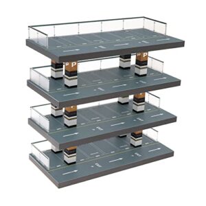 Esquirla 1/64 Model Car Display Show Case with Parking Lot Scene, Car Garage Display Case Display Stand for Toy Cars Model, Sports Car