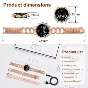 JENYNG Smart Watches for Women (Answer/Make Call) for Android iOS Phones 1.32" HD Full Touch Screen Fitness Tracker Heart Rate Sleep Monitoring AI Voice Control Pedometer Waterproof