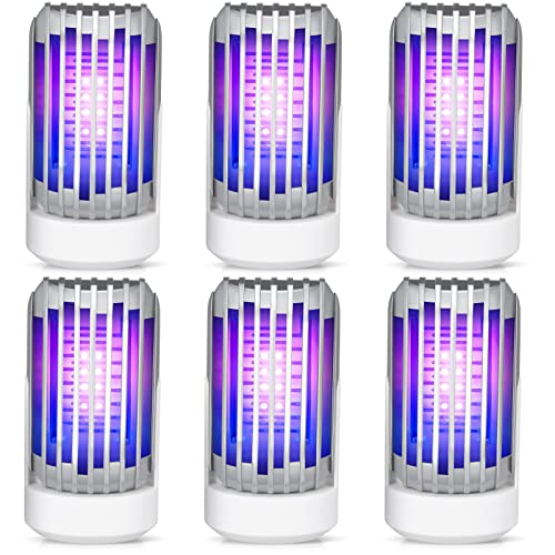 Qualirey 6 Pack Mosquito Zapper Indoor Bug Zapper Electronic Mosquito Insect Fly Traps for Indoors Fruit Fly Killer Mosquito Zapper with Purple LED Light for Outdoor Living Room Home Patio Kitchen