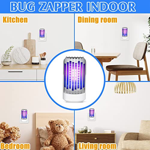 Qualirey 6 Pack Mosquito Zapper Indoor Bug Zapper Electronic Mosquito Insect Fly Traps for Indoors Fruit Fly Killer Mosquito Zapper with Purple LED Light for Outdoor Living Room Home Patio Kitchen