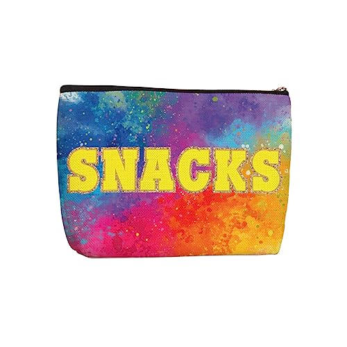 Personalized Makeup Bag Snack Bag Girls Travel Weekender Bag Monogrammed Gifts for Girl Mom Sister Bestie BFF Birthday Wedding Holiday Mothers Day Makeup Bag Cosmetic Bag Letter SNACKS