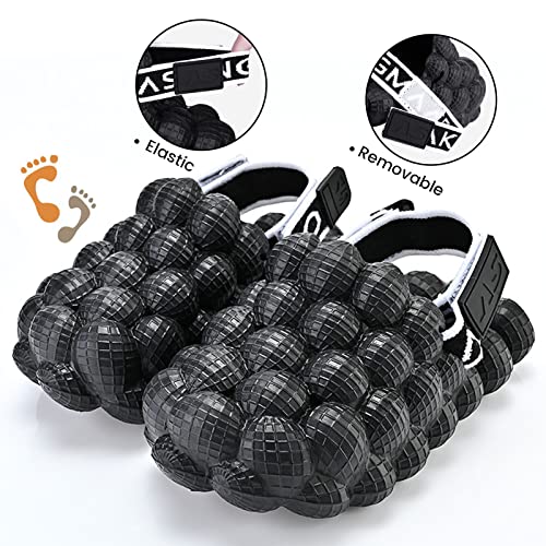 Diputer Bubble Slides For Kids With Charms Golf Ball Slides With Strap Boys Girls House Non Slip, Shower & Outdoor Sandals Slippers Black