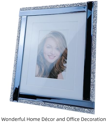 BANQLE Crystal Glass Picture Frames, Photo Frames Display for Wall or Tabletop, Present Photos 4x6 6x8 and 8x10 inches (Crystal)