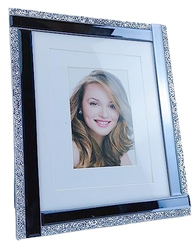 BANQLE Crystal Glass Picture Frames, Photo Frames Display for Wall or Tabletop, Present Photos 4x6 6x8 and 8x10 inches (Crystal)