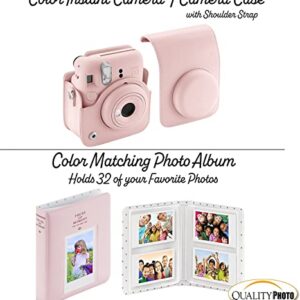 Fujifilm Instax Mini 12 Instant Camera with Case, 60 Fujifilm Prints, Decoration Stickers, Frames, Photo Album and More Accessories (Blossom Pink)