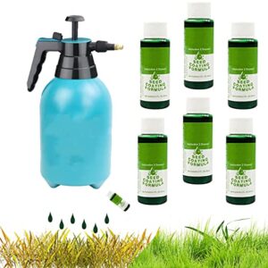 hot liquid seeding grass lawn green spray device seed care watering set, seed spray liquid, lawn patch seed sprayer, green grass paint for lawn (6 set)