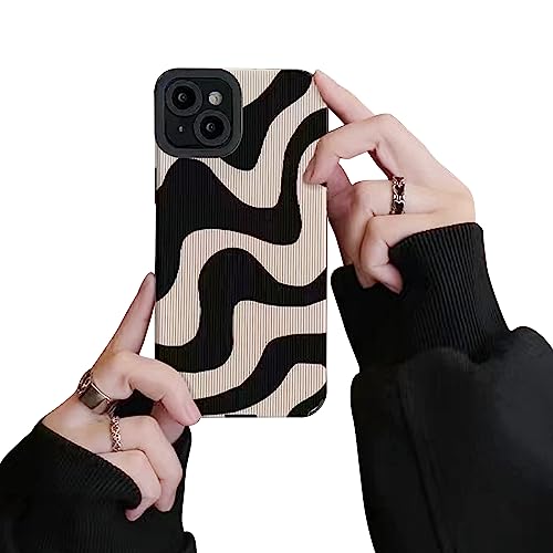 Ownest Compatible with iPhone 13 Mini Case with Fashion Simple Cute Zebra Stripes Pattern Case for Women Girls Soft Silicone Protection Case for iPhone 13 Mini-Black