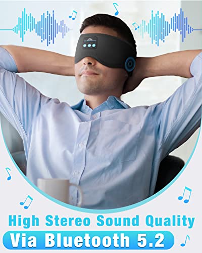 Sleep Headphones Bluetooth Headband Headphones for Sleeping - 10Hrs Sleeping Headphones for Side Sleepers, Bluetooth Sleep Mask Sleep Earbuds, Birthday Christmas Stocking Stuffers Tech Gifts Men Women