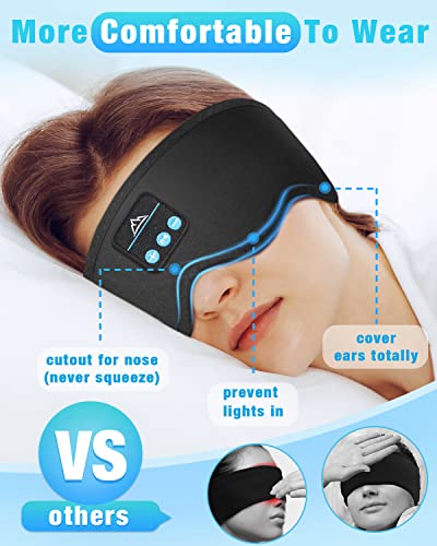 Sleep Headphones Bluetooth Headband Headphones for Sleeping - 10Hrs Sleeping Headphones for Side Sleepers, Bluetooth Sleep Mask Sleep Earbuds, Birthday Christmas Stocking Stuffers Tech Gifts Men Women