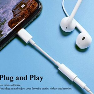 Lightning to 3.5 mm Headphone Jack Adapter, 2 Pack [Apple MFi Certified] for iPhone 3.5mm Headphones/Earphones Aux Audio Adapter Dongle for iPhone 14 13 12 11 XS XR X 8 7 iPad, Support Music + Calling