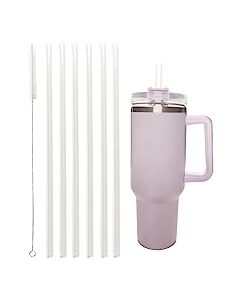 Replacement Straws for Stanley 40oz Tumbler,Plastic Clear Reusable Straw for Stanley Adventure Quencher Travel Tumbler, with Cleaning Brush for Stanley Cup