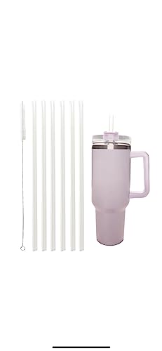 Replacement Straws for Stanley 40oz Tumbler,Plastic Clear Reusable Straw for Stanley Adventure Quencher Travel Tumbler, with Cleaning Brush for Stanley Cup