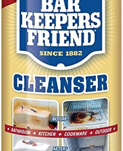 Bar Keepers Friend Powder Cleanser & Polish 12 Oz (Pack of 2) - Bundled with 1 Microfiber Towel and 1 Dual-Sided Sponge