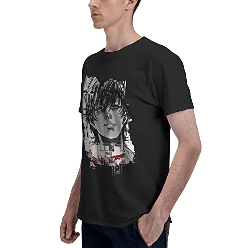 Anime Baki The Grappler Baki Hanma T Shirt Men's Summer Cotton Tee Comfort Round Neckline Short Sleeve Clothes Black