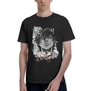 anime baki the grappler baki hanma t shirt men's summer cotton tee comfort round neckline short sleeve clothes black