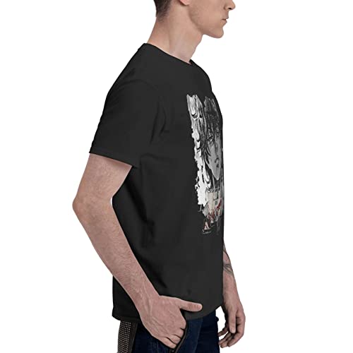 Anime Baki The Grappler Baki Hanma T Shirt Men's Summer Cotton Tee Comfort Round Neckline Short Sleeve Clothes Black