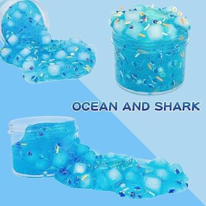 Jelly Cube Crunchy Slime 3 Pack, Clear Slime Kit Super Soft and Non-Sticky, Birthday Gift Slime Party Favors for Girls and Boys