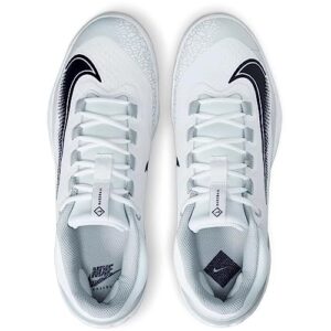 Nike Alpha Huarache Elite 4 Low FD2745-100 White-Wolf Grey-Black Men's Metal Baseball Cleats 10.5 US,White/Black