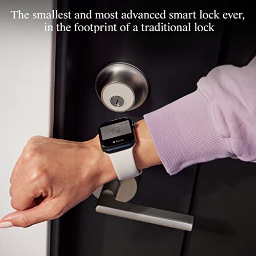 Level Lock+ Smart Lock with Apple Home Keys - Smart Deadbolt for Keyless Entry Plus Key Card or App, Bluetooth Enabled Lock Works with Apple HomeKit, Satin Nickel