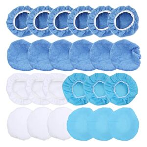 24 pcs 6 inches buffer bonnets waxers bonnet set,car orbital buffer polisher pad bonnet microfiber polishing buffing bonnet set for cars motorcycles