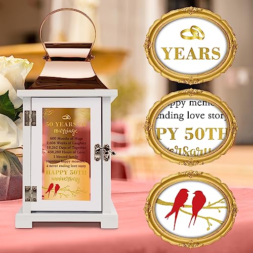 HN HAIINAA 50th Wedding Anniversary Lantern 50th Anniversary Wedding Gifts for Couple Parents Husband Wife Grandparents, Happy 50th Anniversary Decoration